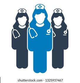 Nurse Team Icon Flat Style Vector Stock Vector (Royalty Free ...