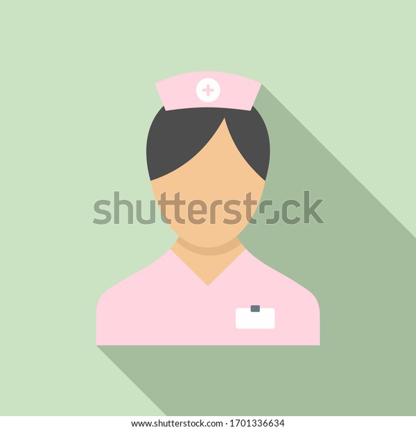 Nurse Worker Icon Flat Illustration Nurse Stock Vector (Royalty Free ...