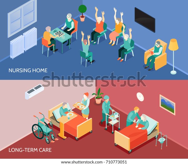 Nursing Home Longterm Care Unit 2 Stock Vector (Royalty Free) 710773051 ...