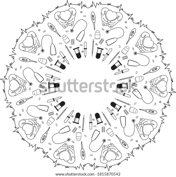 Nursing Ornamental Design Mandala Isolated On Stock Vector (Royalty ...
