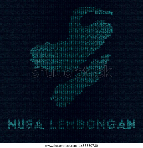 Nusa Lembongan Tech Map Island Symbol Stock Vector (Royalty Free ...
