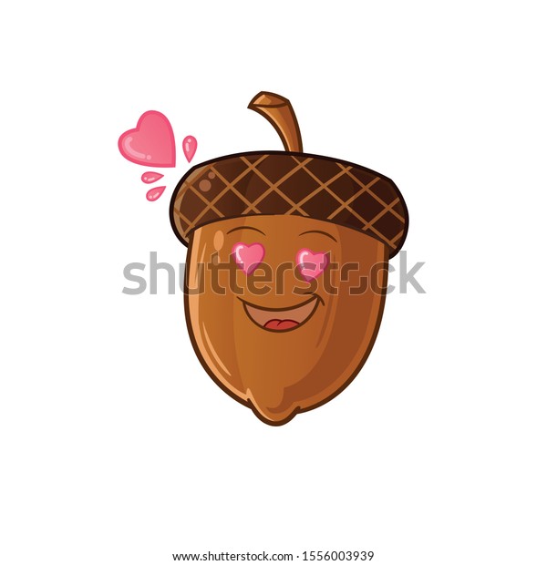 Nut Cute Chibi Fall Love Cartoon Stock Vector (Royalty Free) 1556003939 ...