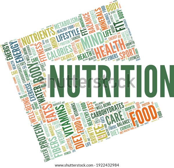 Nutrition Vector Illustration Word Cloud Isolated Stock Vector (Royalty ...