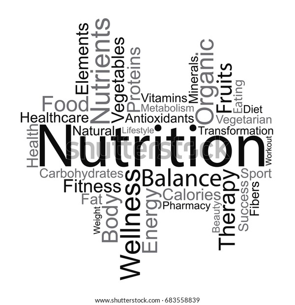 Vektor Stok Nutrition Word Cloud Vector (Tanpa Royalti) 683558839 ...