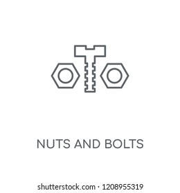 Nuts Bolts Linear Icon Nuts Bolts : image vectorielle de stock (libre ...