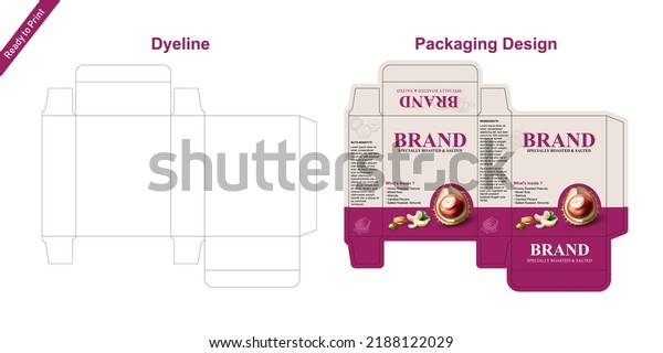 Vektor Stok Nuts Packaging Box Design Illustrator Vector (Tanpa Royalti ...