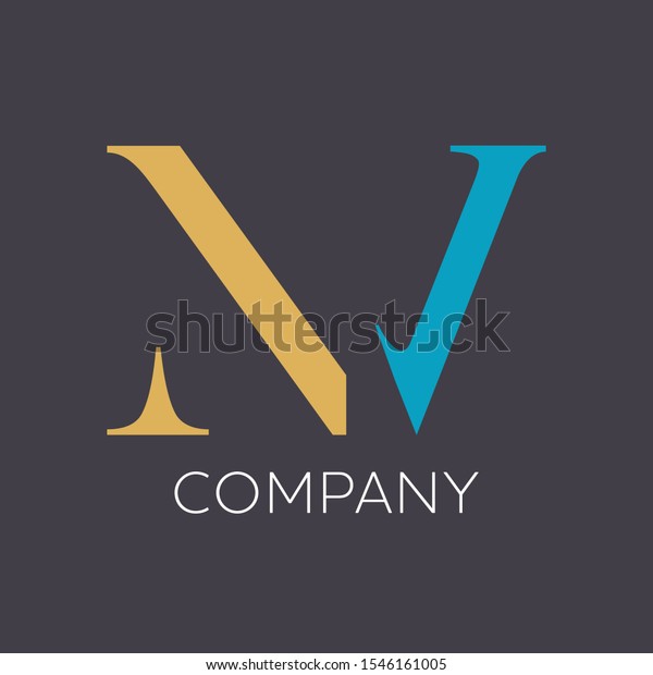 Nv Company Logo Design Monogram Template Stock Vector (Royalty Free ...
