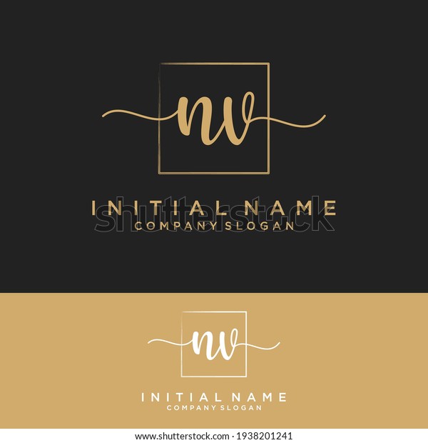 Nv Initial Letters Handwriting Signature Logo Stock Vector (Royalty ...