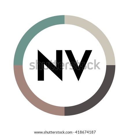 NV Letters Four Colors Abstract Background Stock Vector (Royalty Free ...