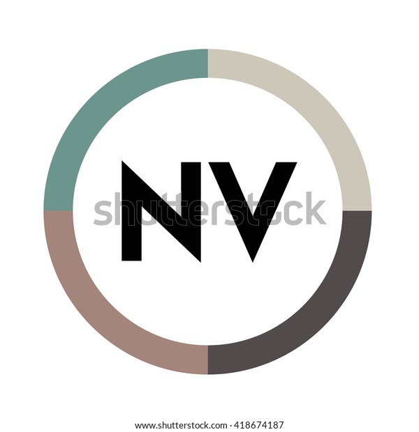 Nv Letters Four Colors Abstract Background Stock Vector (Royalty Free ...