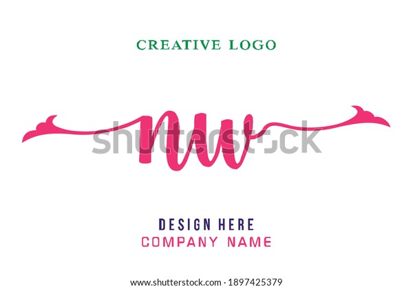 Nw Lettering Logo Simple Easy Understand Stock Vector (Royalty Free ...