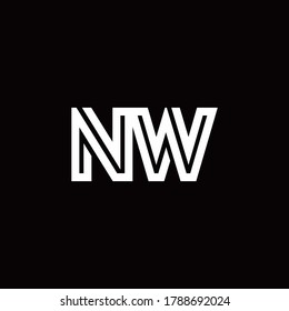 Nw Monogram Logo Abstract Line Design Stock Vector (Royalty Free ...