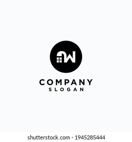 Nw Monogram Logo Design Template Stock Vector (Royalty Free) 1945285444 ...
