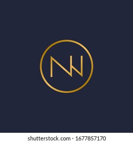 Nw Monogram Logo Gold Circle Frame Stock Vector (Royalty Free ...