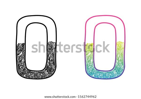 O Alphabet Letters Hand Drawing Ornaments Stock Vector (Royalty Free ...