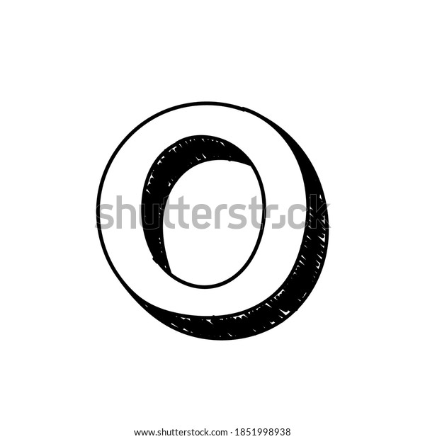 O Letter Handdrawn Symbol Vector Illustration Stock Vector (Royalty ...
