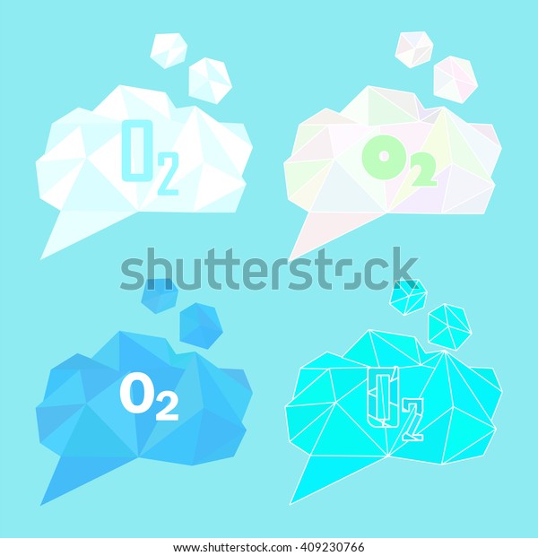 O2 Oxygen Gas Vector Illustration Low Stock Vector (Royalty Free) 409230766