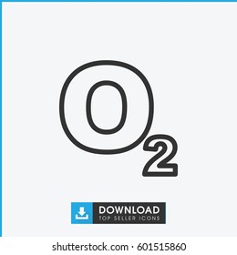 O2 Oxygen Icon Simple Outline O2 Stock Vector (Royalty Free) 601515860 ...