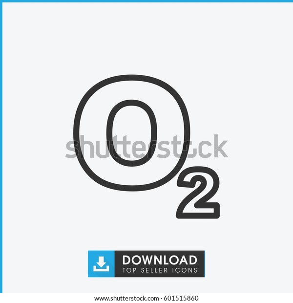 O2 Oxygen Icon Simple Outline O2 Stock Vector (Royalty Free) 601515860 ...