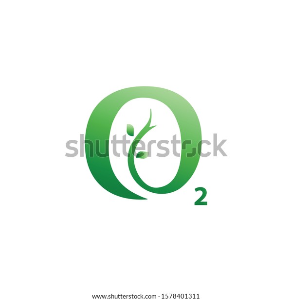 O2 Symbol Which Has Leafshaped Space Stock Vector (Royalty Free ...