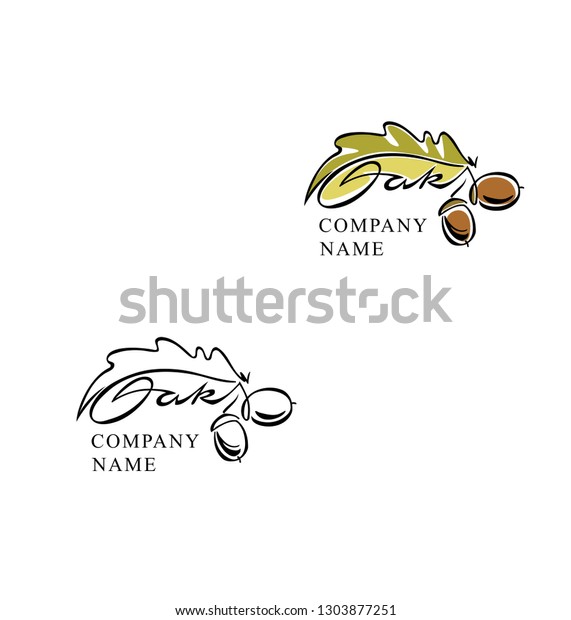 Oak Oak Leaf Branch Logo Templates Stock Vector (Royalty Free ...