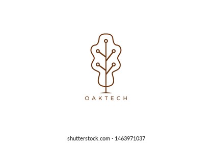 Oak Leaves Logos Formed Tech Symbol Stock Vector (Royalty Free ...