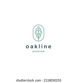 Oak Line Art Logo Design Template Stock Vector (Royalty Free) 2118050255 | Shutterstock