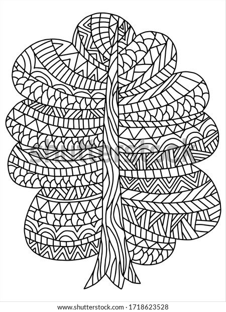 Oak Tree Coloring Book Page Detailed Stock Vector (Royalty Free ...