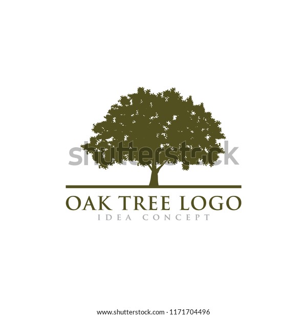 Oak Tree Logo Design Template Stock Vector (Royalty Free) 1171704496