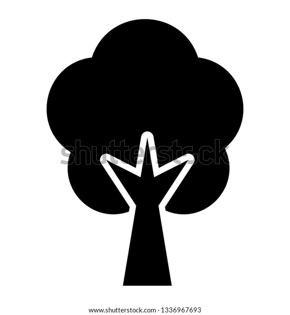 Oak Tree Symbol Park Tree Stock Vector (Royalty Free) 1336967693 ...