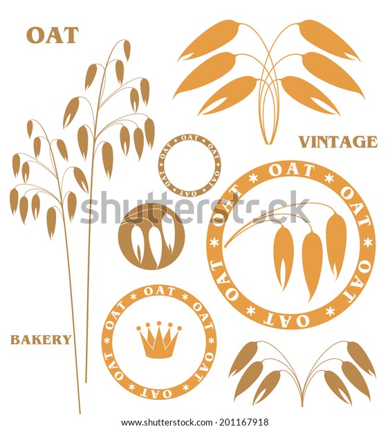 Oat. Logo aislado sobre fondo blanco.: vector de stock (libre de ...