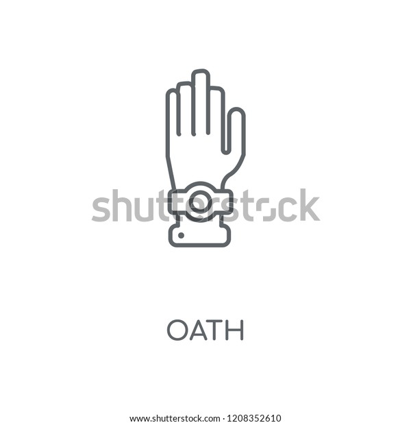 Oath Linear Icon Oath Concept Stroke Stock Vector (Royalty Free ...