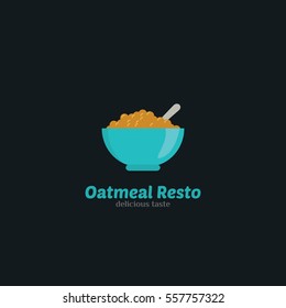 Oatmeal Restaurant Logo Design Vector Flat Stock Vector (Royalty Free ...