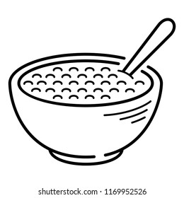 Oatmeal Vector Flat Outline Icon Illustration Stock Vector (Royalty ...