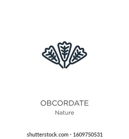 Obcordate Icon Thin Linear Obcordate Outline Stock Vector (Royalty Free ...