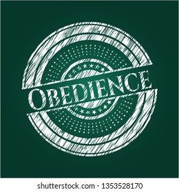 Obedience Chalk Emblem Written On Blackboard Stock Vector (Royalty Free ...