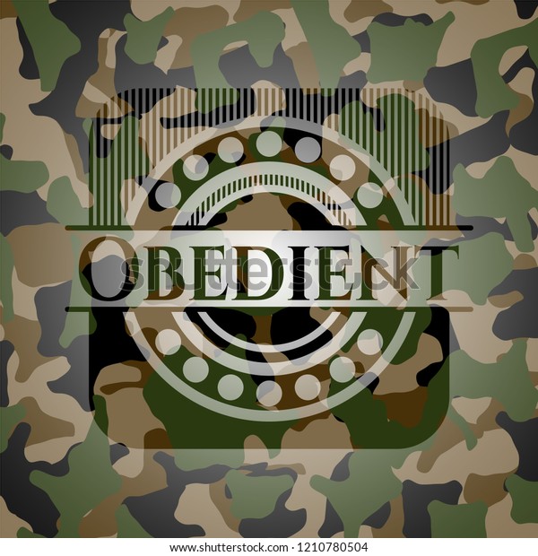 Obedient Written On Camouflage Texture Stock Vector (Royalty Free ...