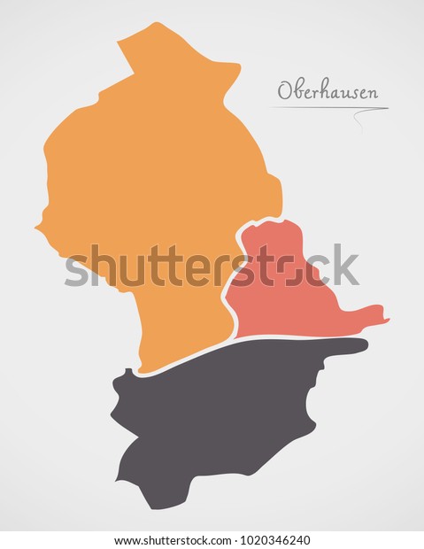 Oberhausen Map Boroughs Modern Round Shapes Stock Vector (Royalty Free ...