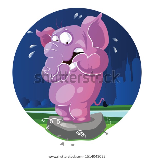 Obese Overweight Elephant Standing On Weight Stock Vector (Royalty Free ...