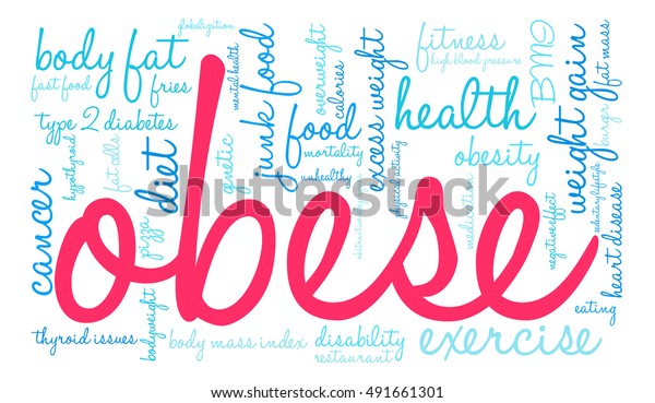 Obese Word Cloud On White Background Stock Vector (Royalty Free ...