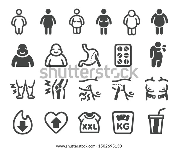 Obesity Icon Setvector Illustration Stock Vector (Royalty Free ...