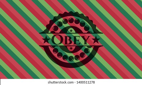 Obey Christmas Emblem Background Vector Illustration Stock Vector ...