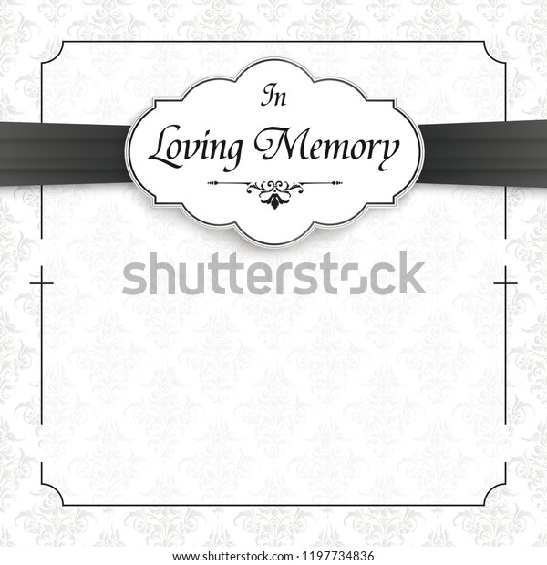 Obituario con el texto En memoria: vector de stock (libre de regalías ...