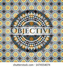 Objective Arabic Emblem Background Arabesque Decoration Stock Vector ...