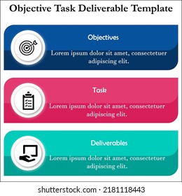 Objective Task Deliverables Template Icons Infographic Stock Vector ...