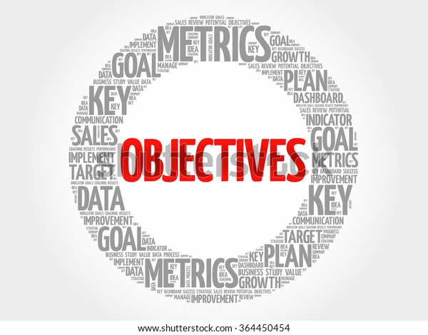 Objectives Circle Word Cloud Business Concept Stok Vektör (Telifsiz ...