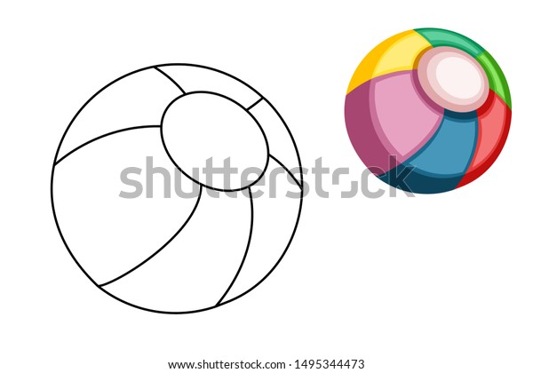 Objects Coloring Book Preschool Kids Stickers Stock Vector (Royalty ...