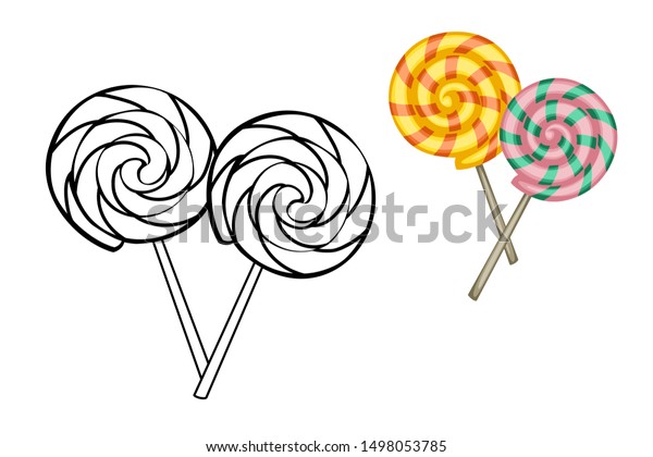 Objects Coloring Book Preschool Kids Stickers Stock Vector (Royalty ...