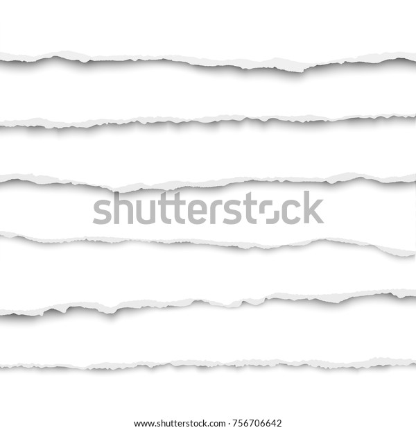 Oblong Layers Torn White Paper Fragments Stock Vector (Royalty Free ...