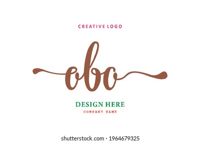 Obo Lettering Logo Simple Easy Understand Stock Vector (Royalty Free ...